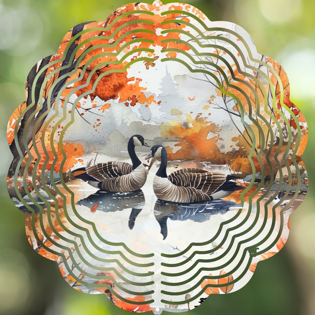 Fall Ducks Wind Spinner | Autumn Waterfowl Garden Art | Metal Yard ...