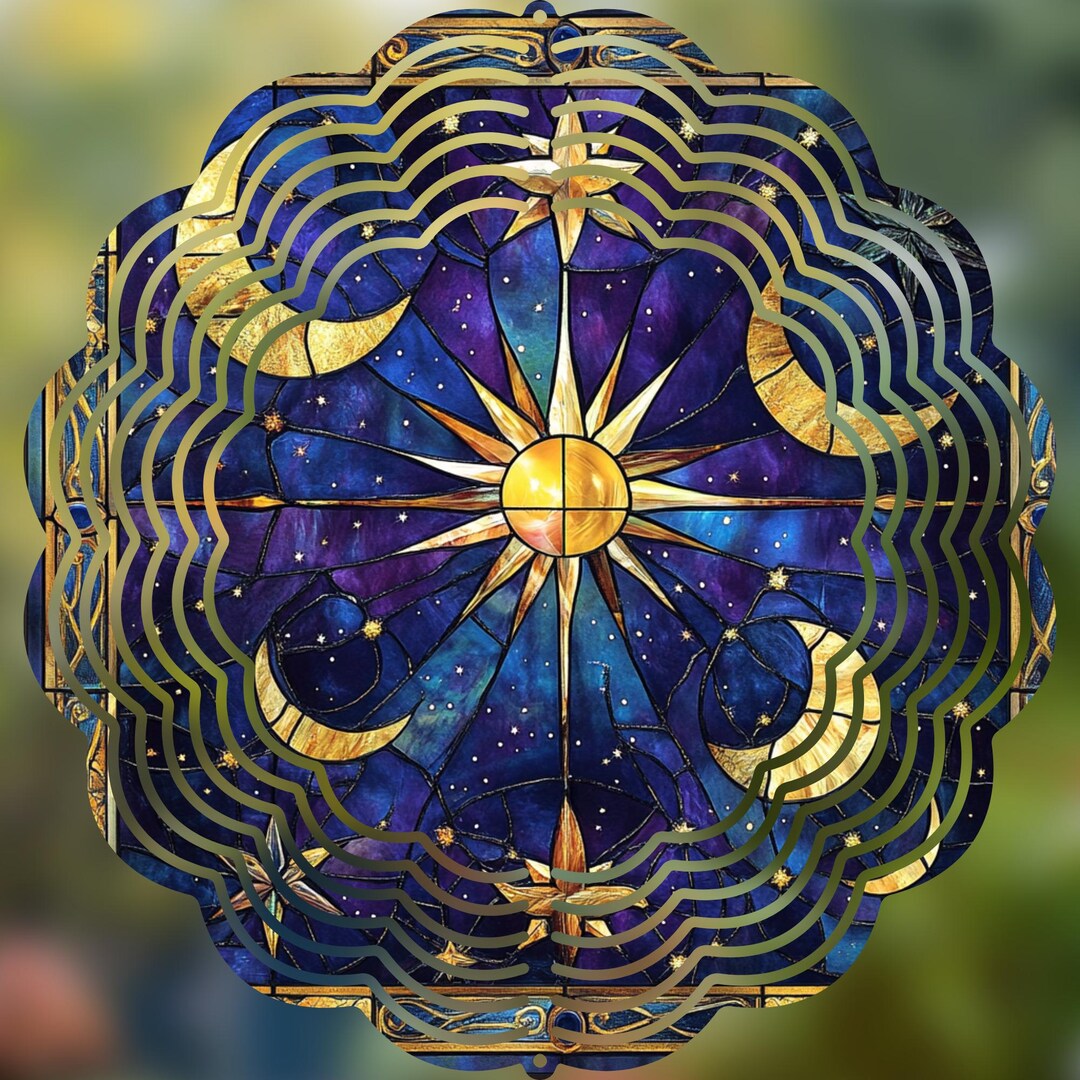 Celestial Moon and Stars Wind Spinner: Kinetic Metal Garden Decor - Etsy