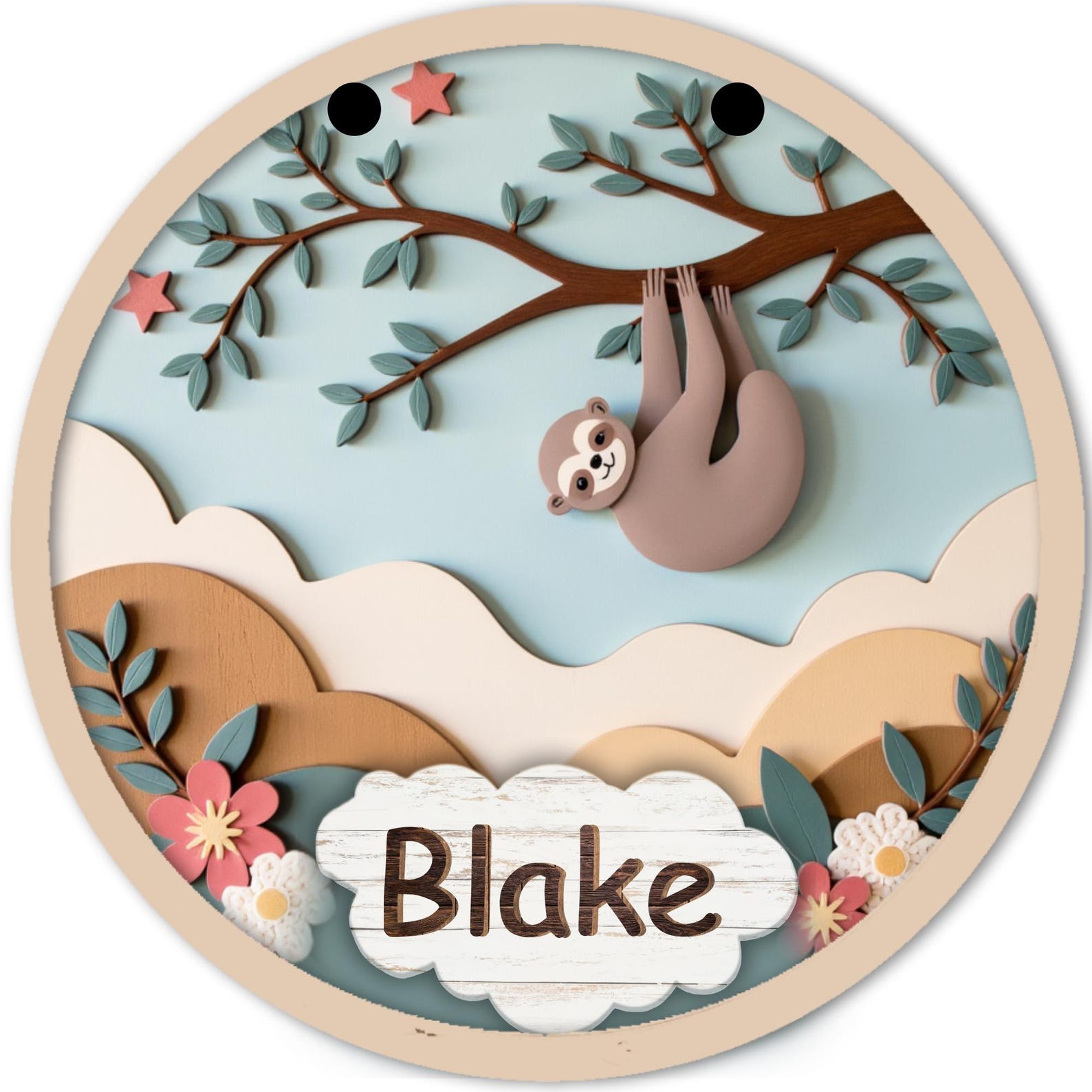 Personalized Sloth Nursery Decor: Custom Name Sign, Kids Room Art - Etsy
