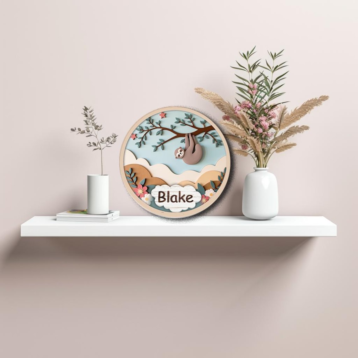 Personalized Sloth Nursery Decor: Custom Name Sign, Kids Room Art - Etsy