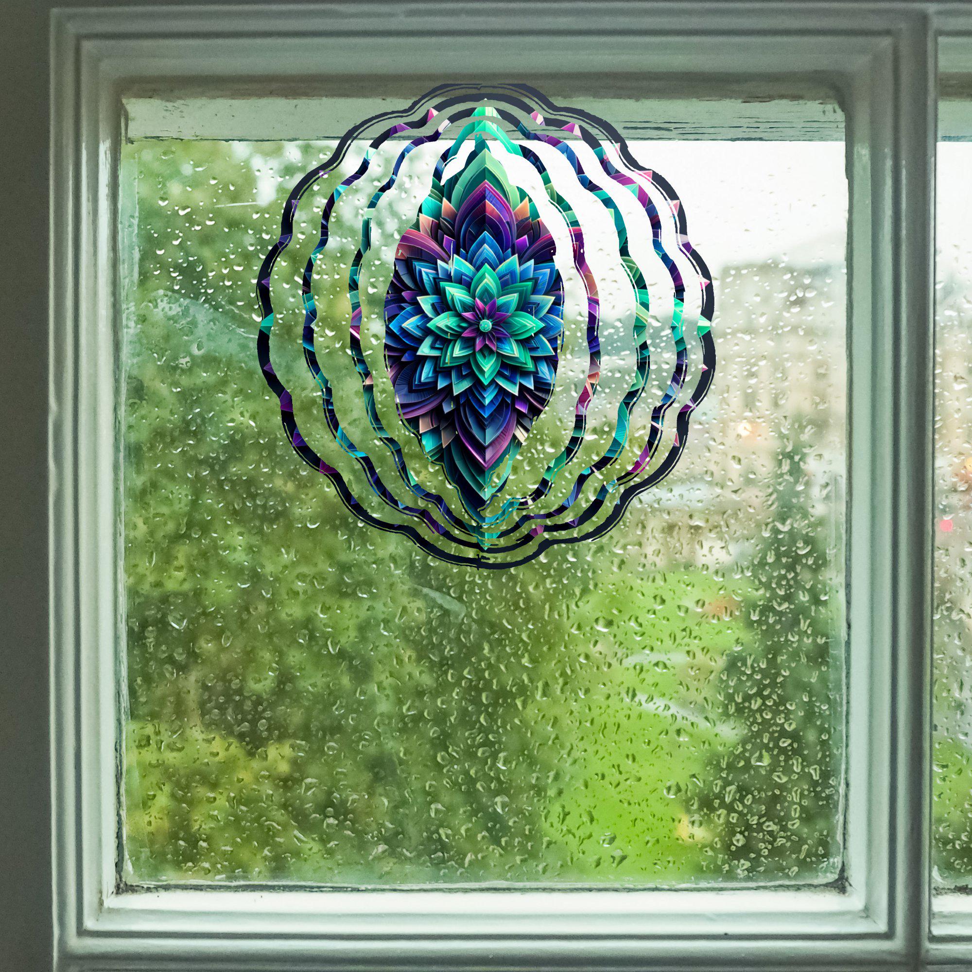 Geometric Mandala Wind Spinner: Colorful Kinetic Garden Art - Etsy