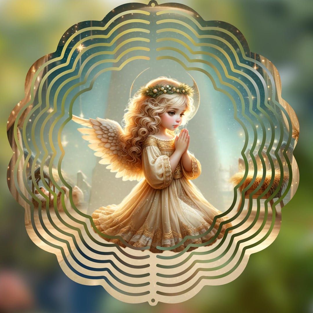 Praying Angel Wind Spinner: Spiritual Garden Ornament - Etsy