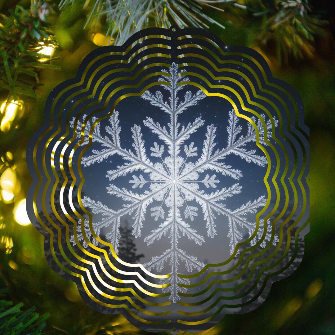 Metal Snowflake Wind Spinner | Winter Garden Yard Art - Etsy