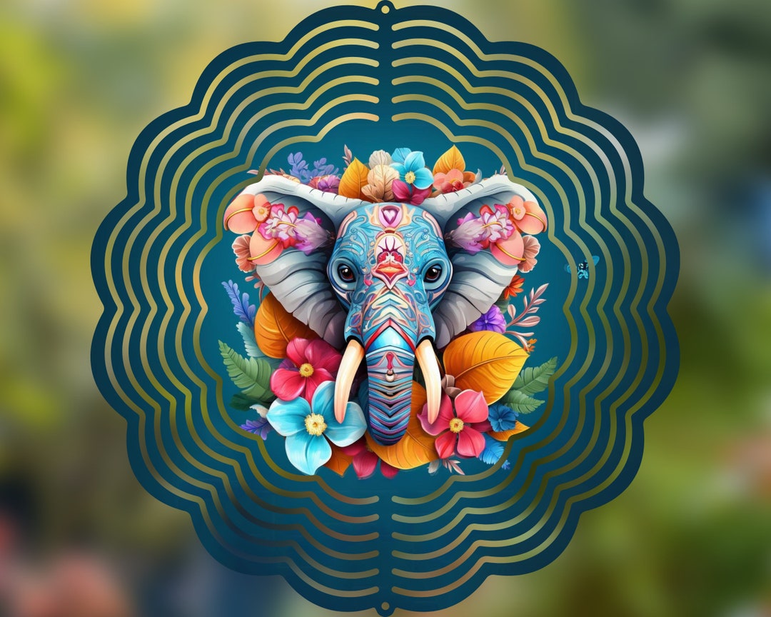 Majestic Elephant Wind Spinner | Metal Animal Garden Art | Whimsical ...