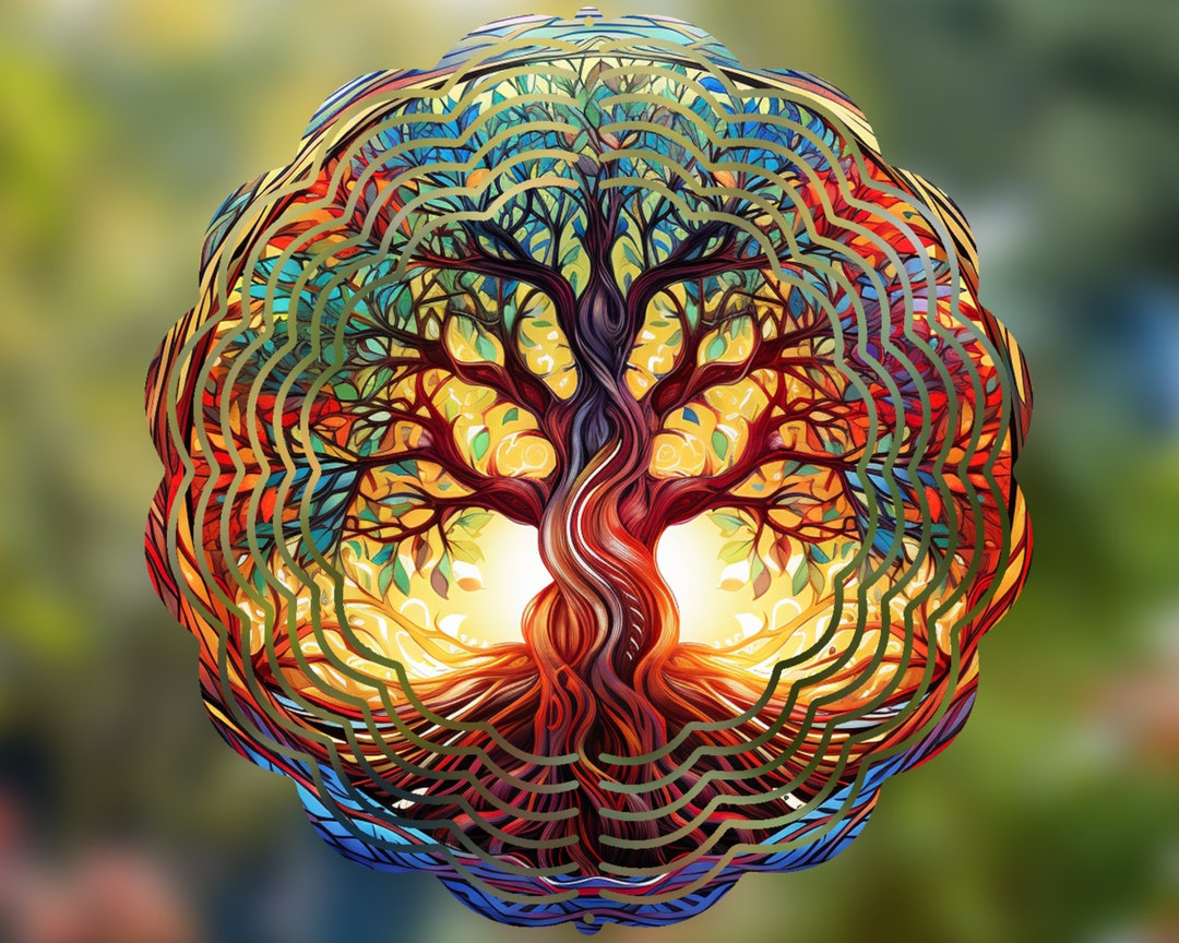 Tree of Life Metal Wind Spinner | Nature Inspired Outdoor Yard Art - Etsy