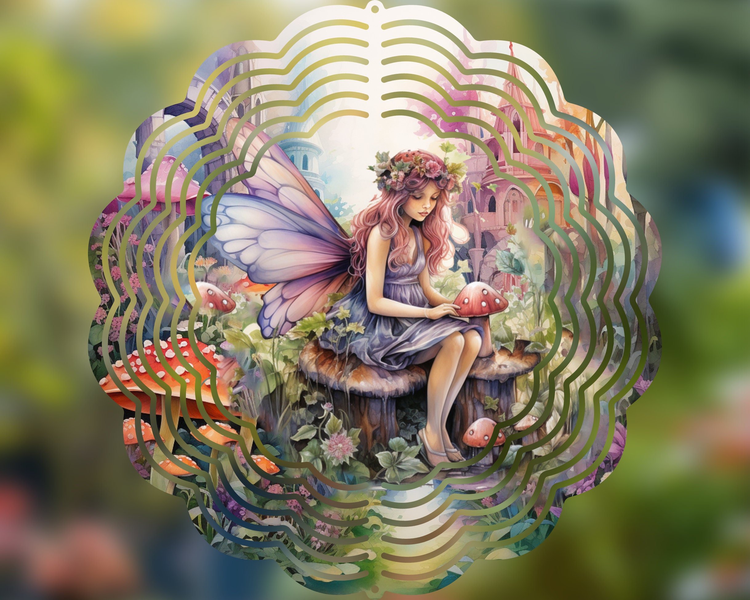 Whimsical Garden Fairy Wind Spinner | Metal Yard Art | Outdoor Kinetic ...