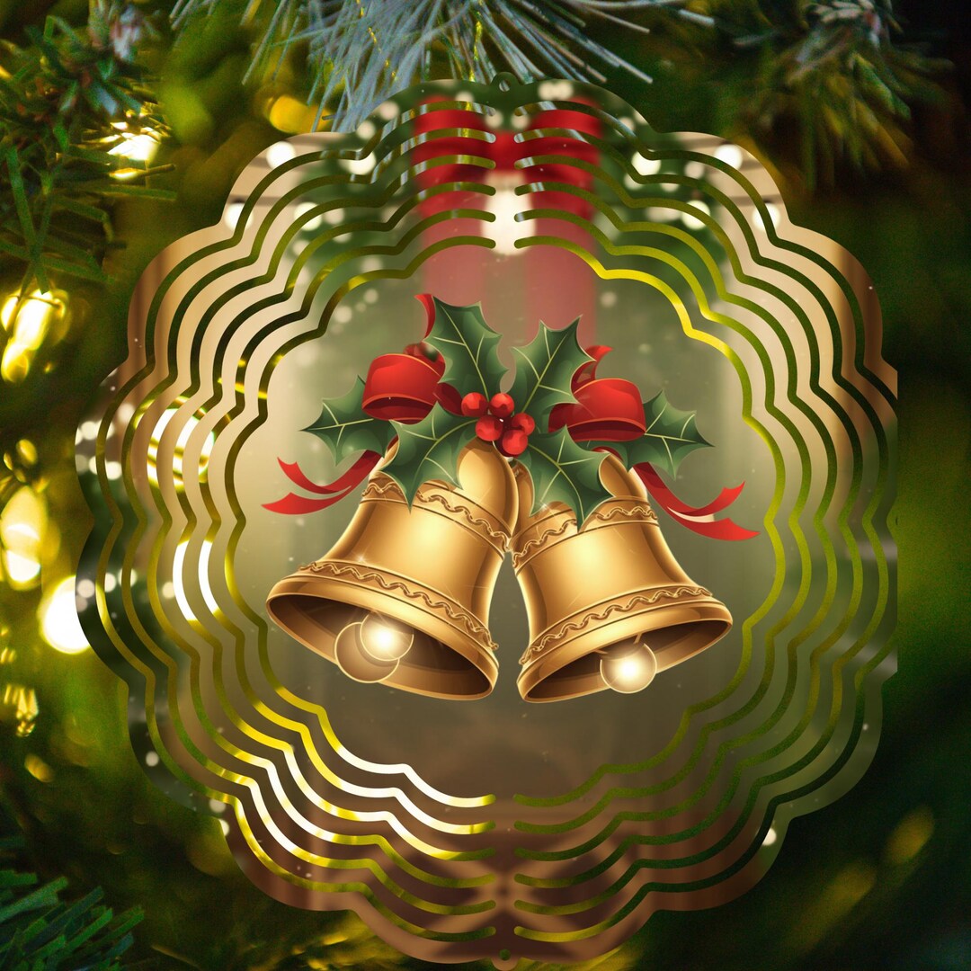 Christmas Bell Wind Spinner, Holiday Garden Ornament - Etsy