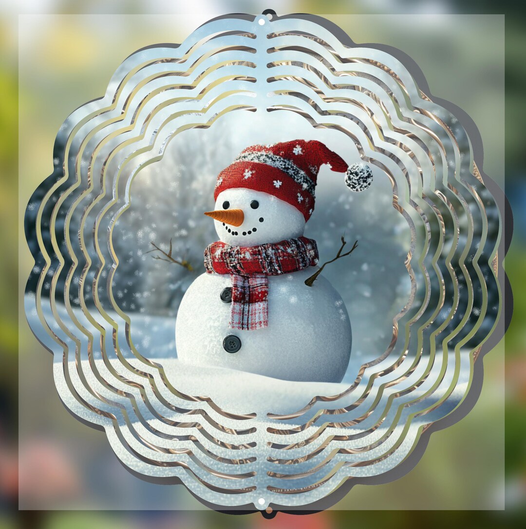 Enchanting Winter Snowman Wind Spinner | Frosty Garden Decor - Etsy