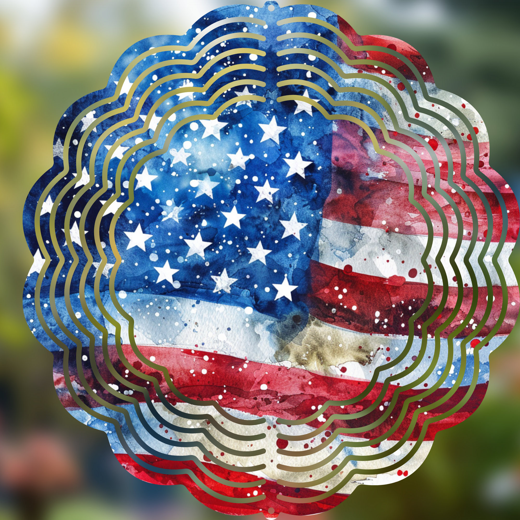 American Flag Wind Spinner | Patriotic Metal Yard Art | USA Outdoor ...