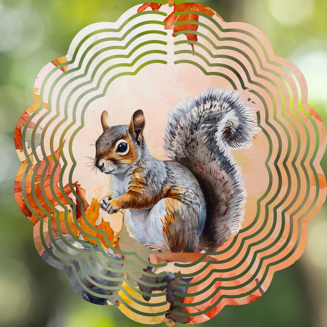 Fall Squirrel Wind Spinner | Autumn Garden Art | Woodland Metal Yard ...