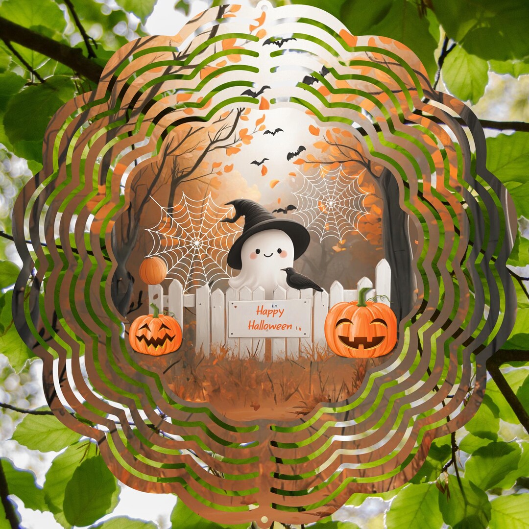 Cute Ghost Wind Spinner for Halloween Decor - Aluminum Spinner With ...