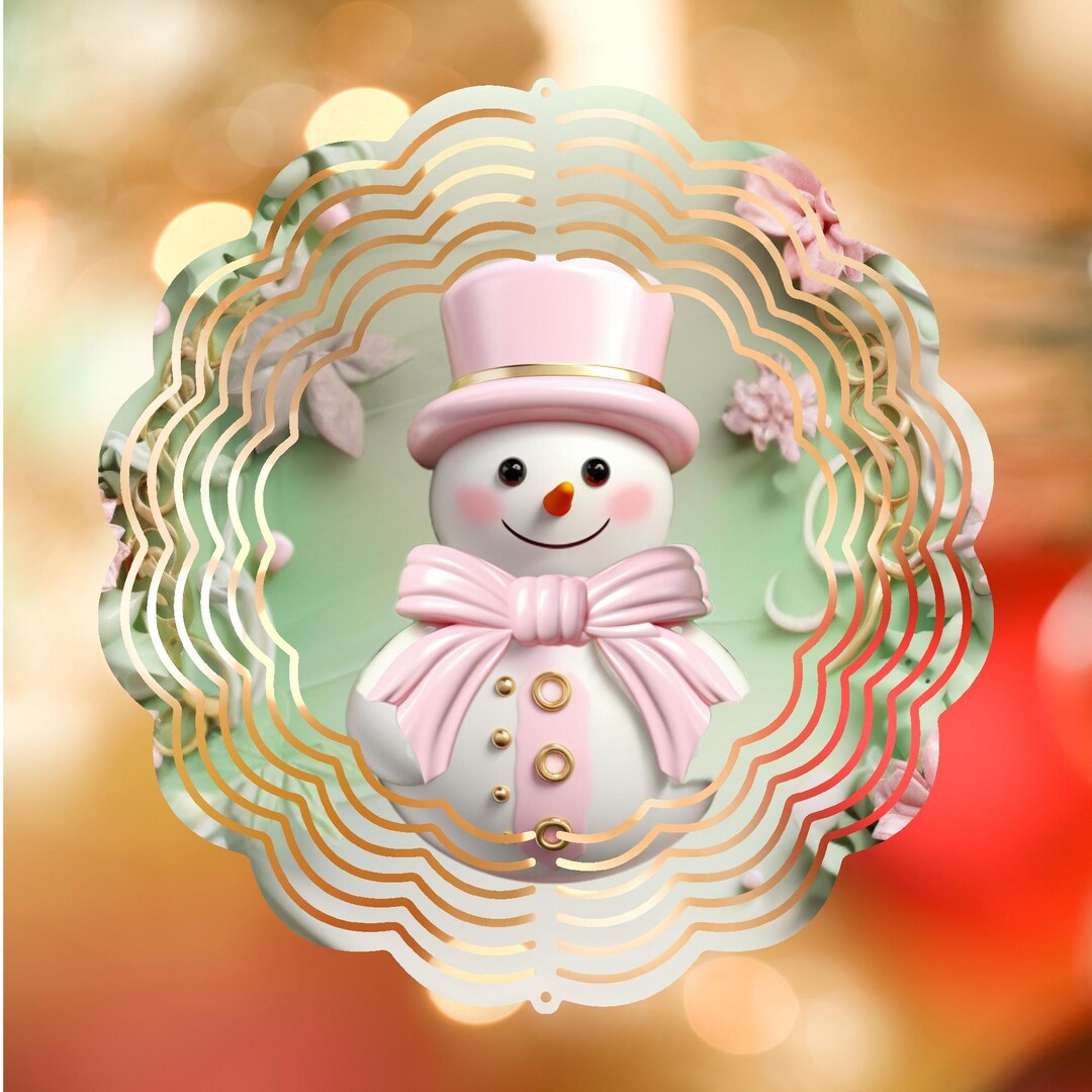 3D Pink Snowman Wind Spinner All-weather Double-sided Fun - Etsy