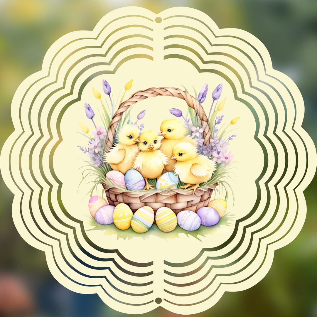 Cute Easter Chicks Wind Spinner, Spring Garden Decoration Yellow Chicks ...