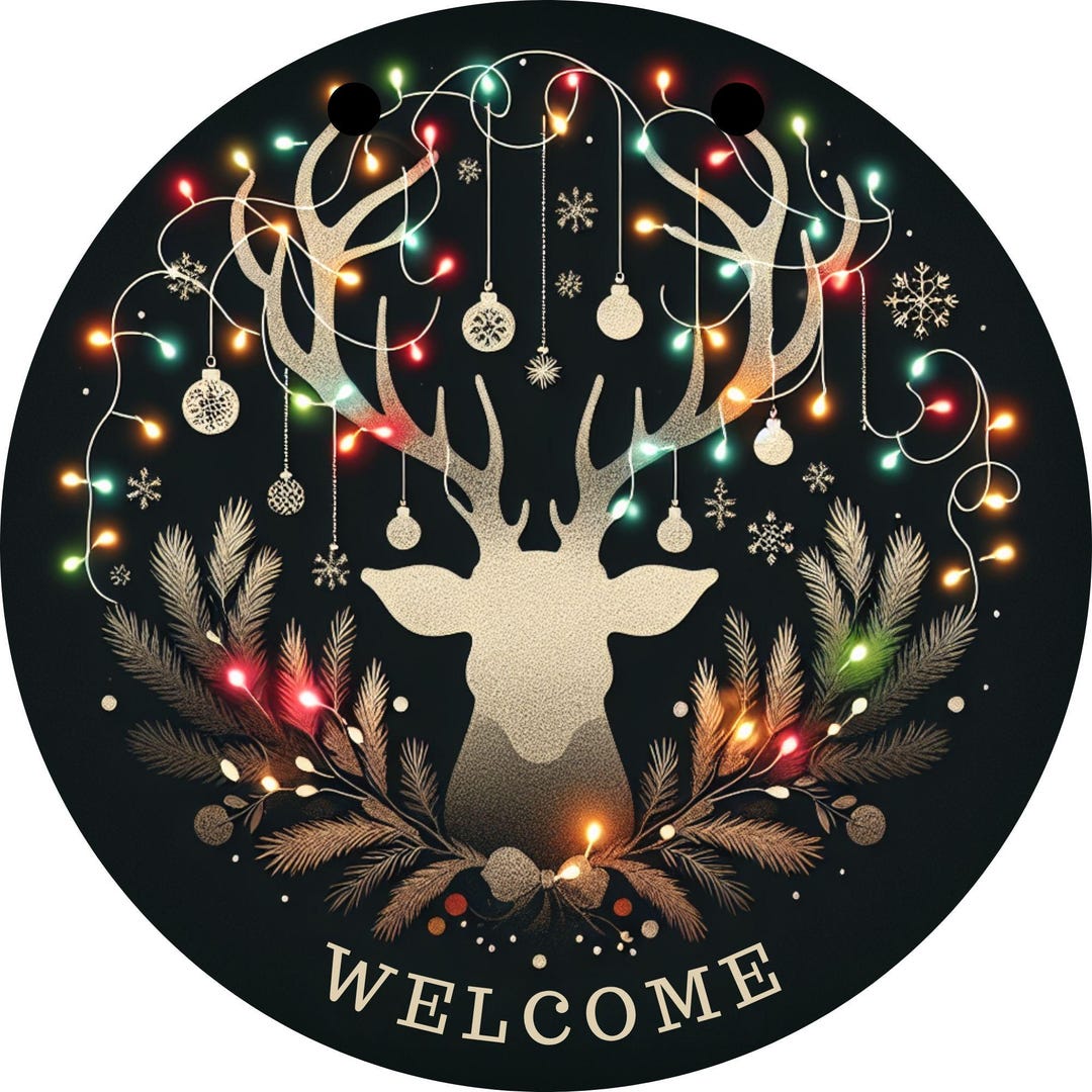 Reindeer Welcome Door Sign, Holiday Wall Décor - Etsy