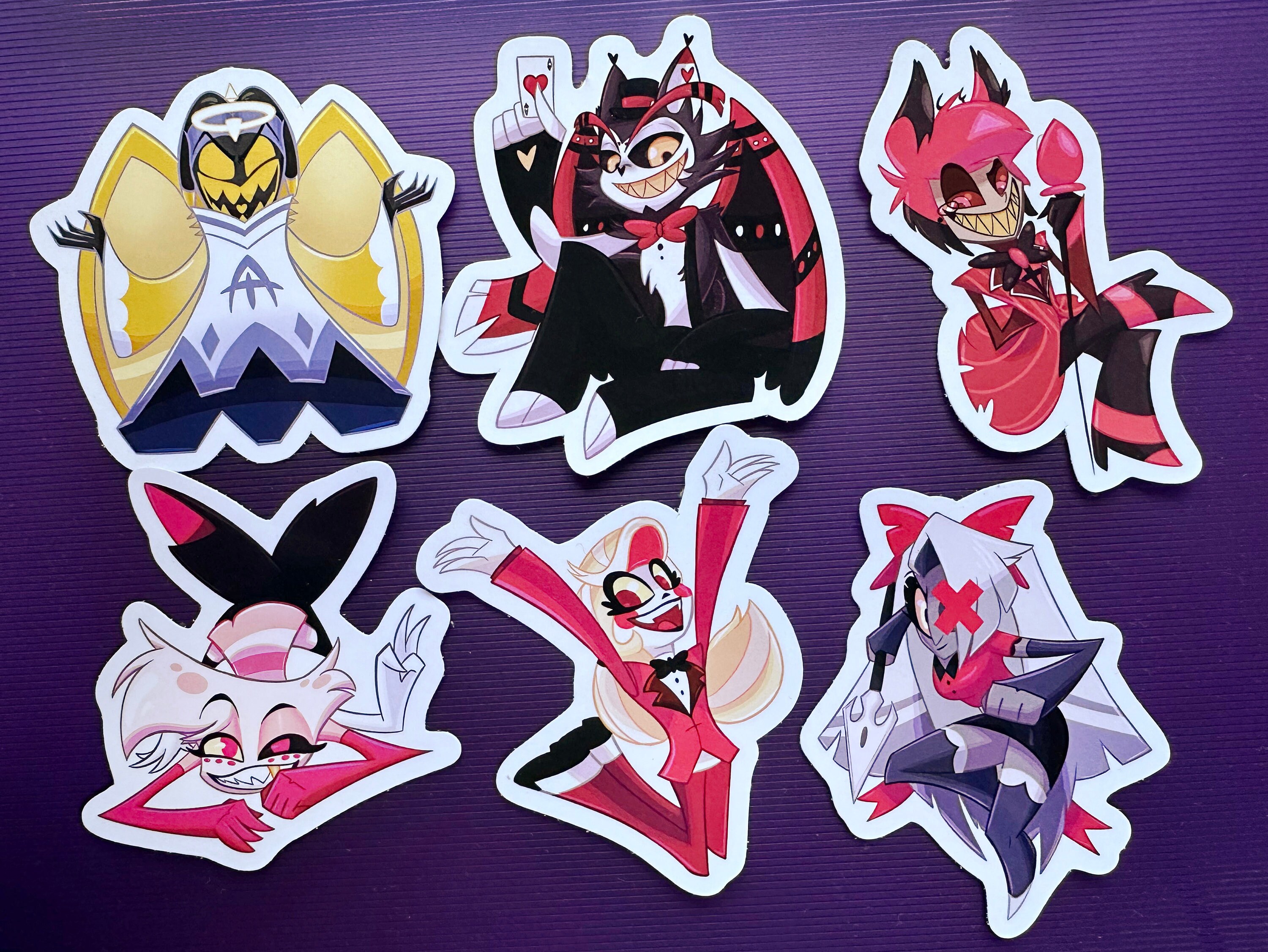 Hazbin Hotel Laminated Vinyl Stickers Ft. Charlie, Vaggie, Alastor ...