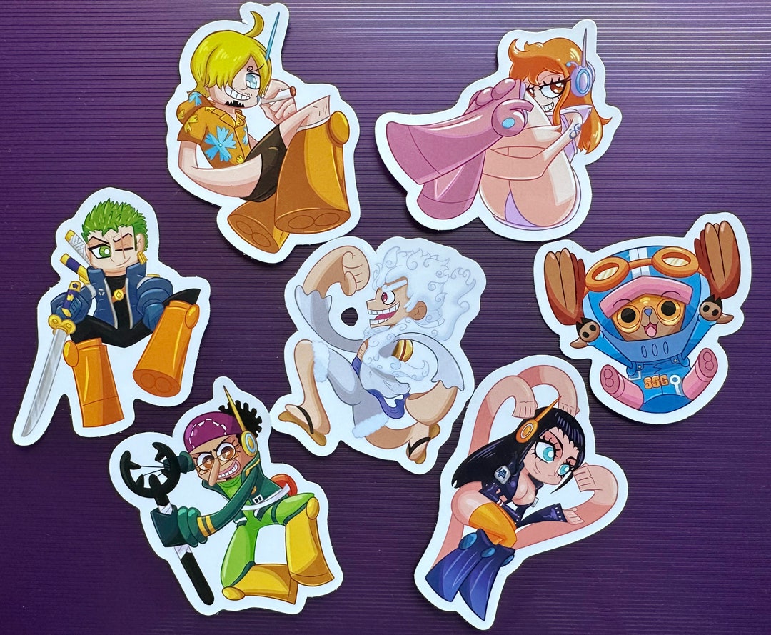 One Piece: Egghead Laminated Vinyl Stickers Ft. Luffy, Zoro, Nami ...