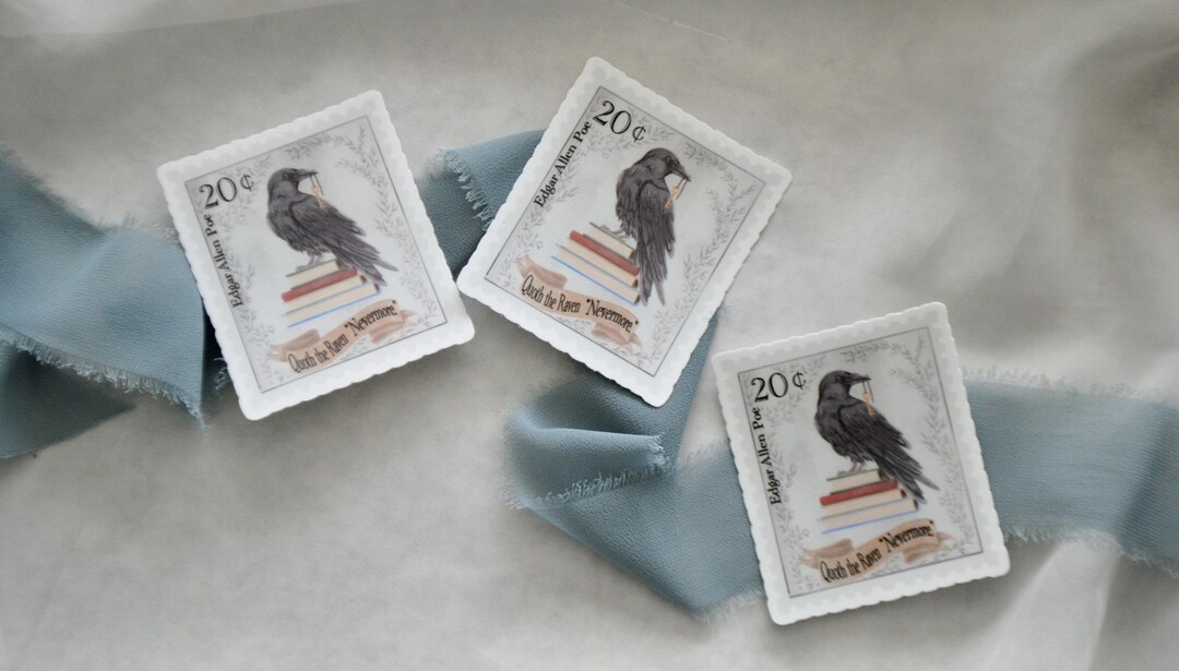 Edgar Allen Poe Raven Vinyl Sticker - Etsy