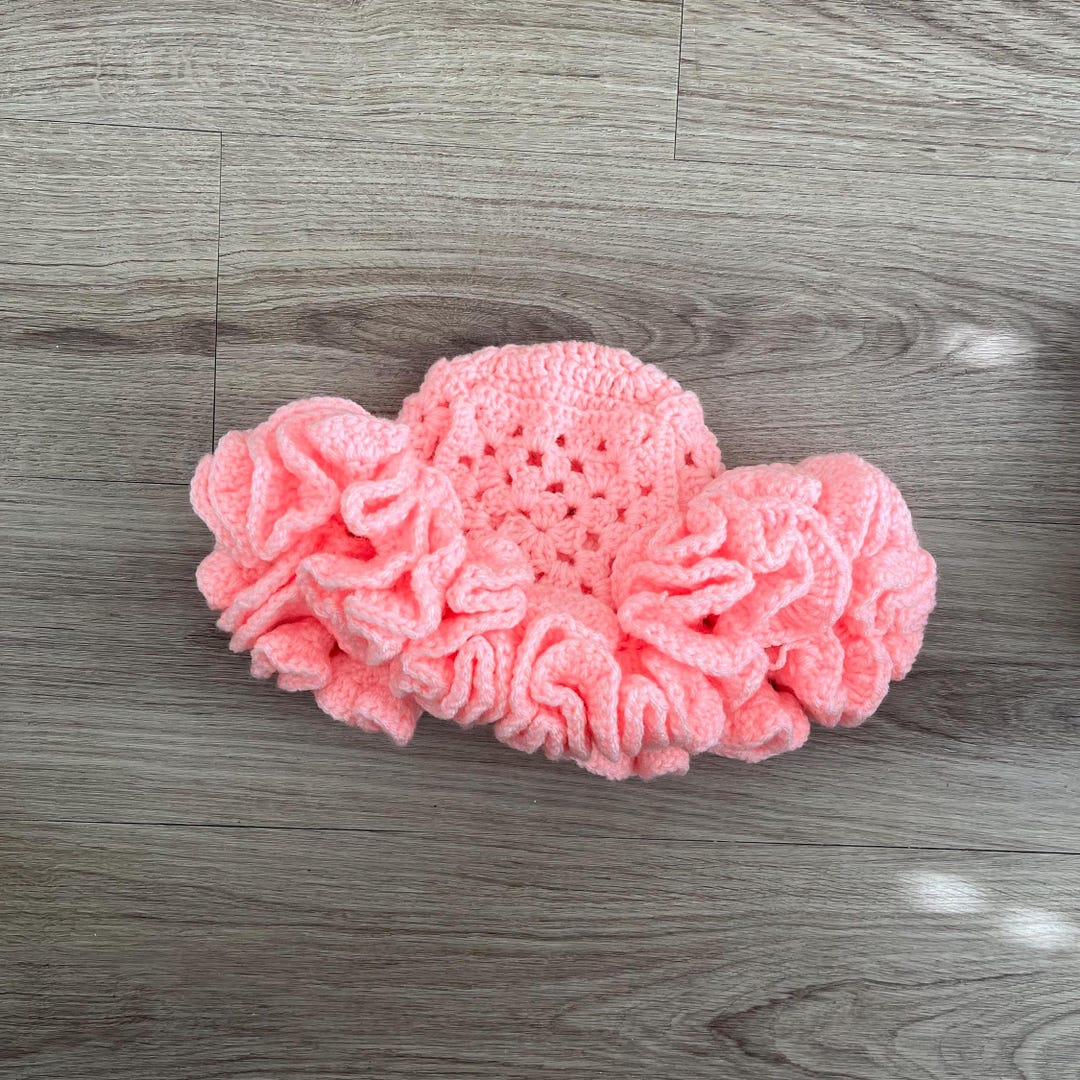 Crochet Ruffle Bucket Hat | Crochet Hat | Crochet | Hat | Solid Granny ...