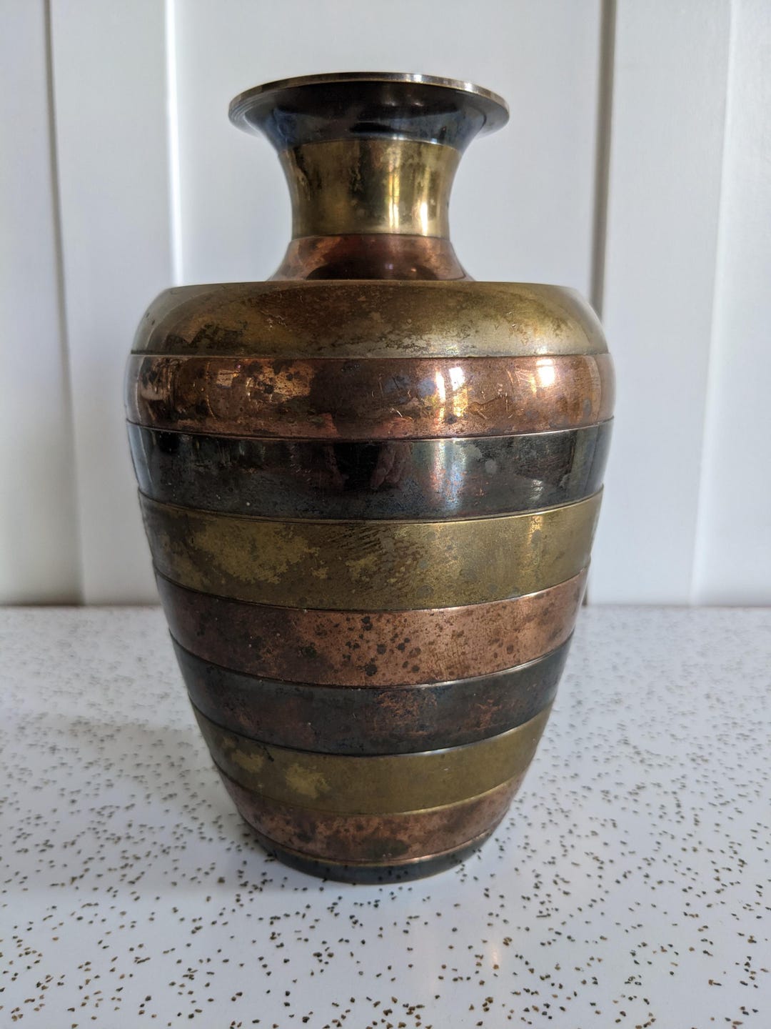 Vintage Made in India Multi Metal Vase - Brass - Copper - Silver - - Etsy