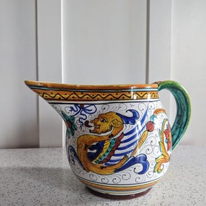 Raffaellesco Deruta Italian Pottery Pitcher - Ceramic - Signed - Etsy