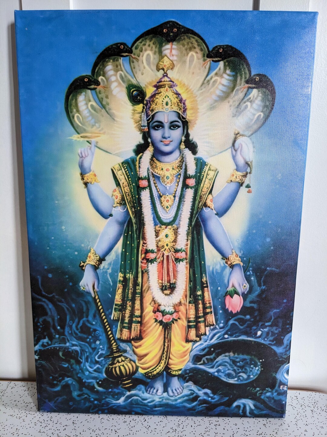 Lord Vishnu Print on Canvas - Hindu - Deity - - Etsy