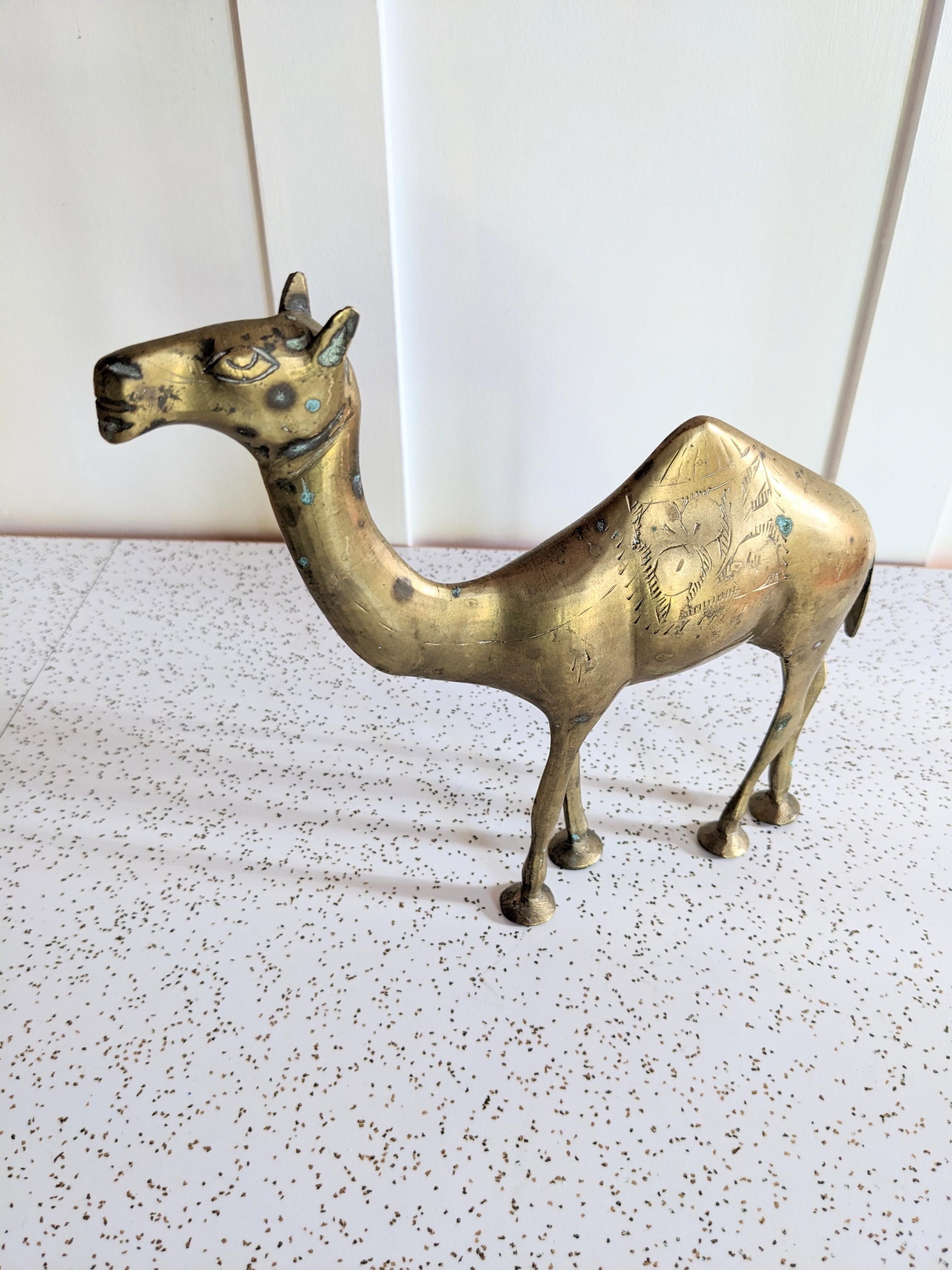 Vintage Etched Brass Camel - Etsy