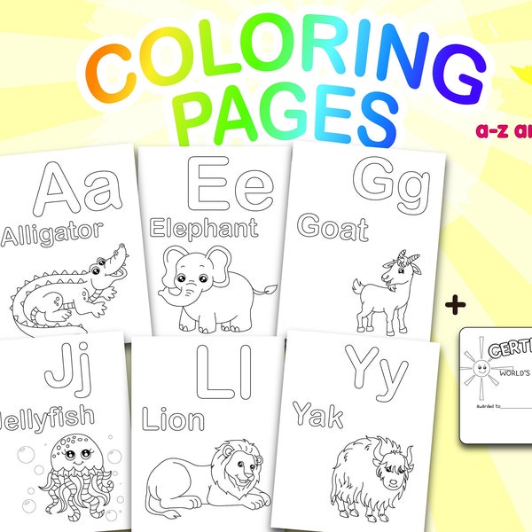 Coloring Pages a to Z - Etsy