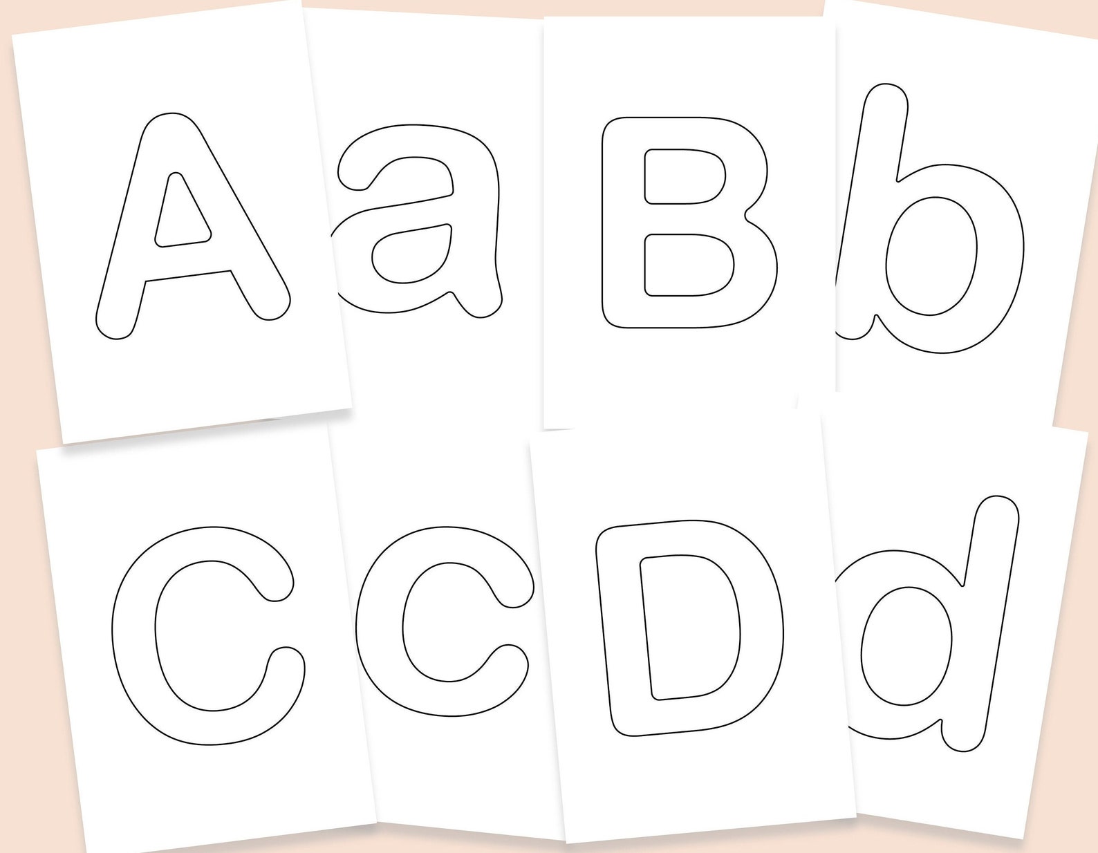 Large Printable Alphabet Letters (2 Sets 26 Pages Each) - Etsy