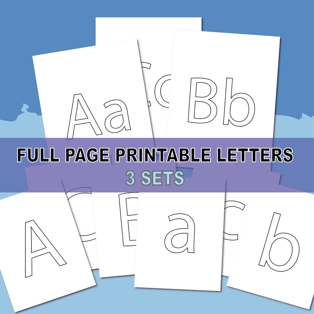 Large Printable Alphabet Letters 3 Sets 26 Pages Each - Etsy