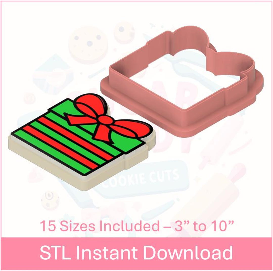 Christmas Present Gift Box Cookie Cutter STL File Instant Download - Etsy