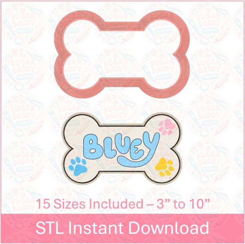 Bluey - Dog Bone Cookie Cutter STL File Instant Download - Etsy