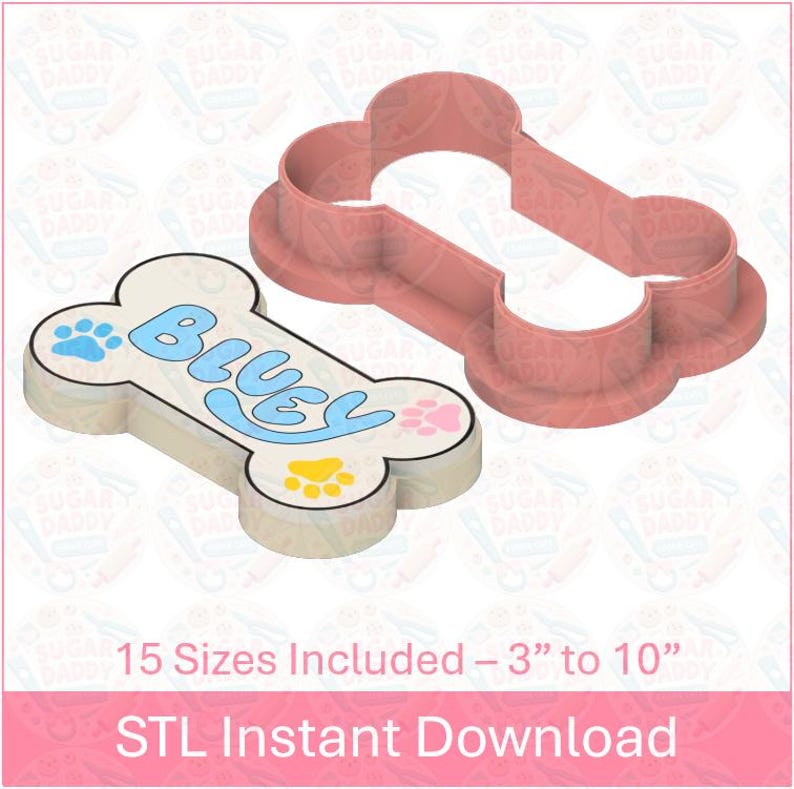 Bluey - Dog Bone Cookie Cutter STL File Instant Download - Etsy