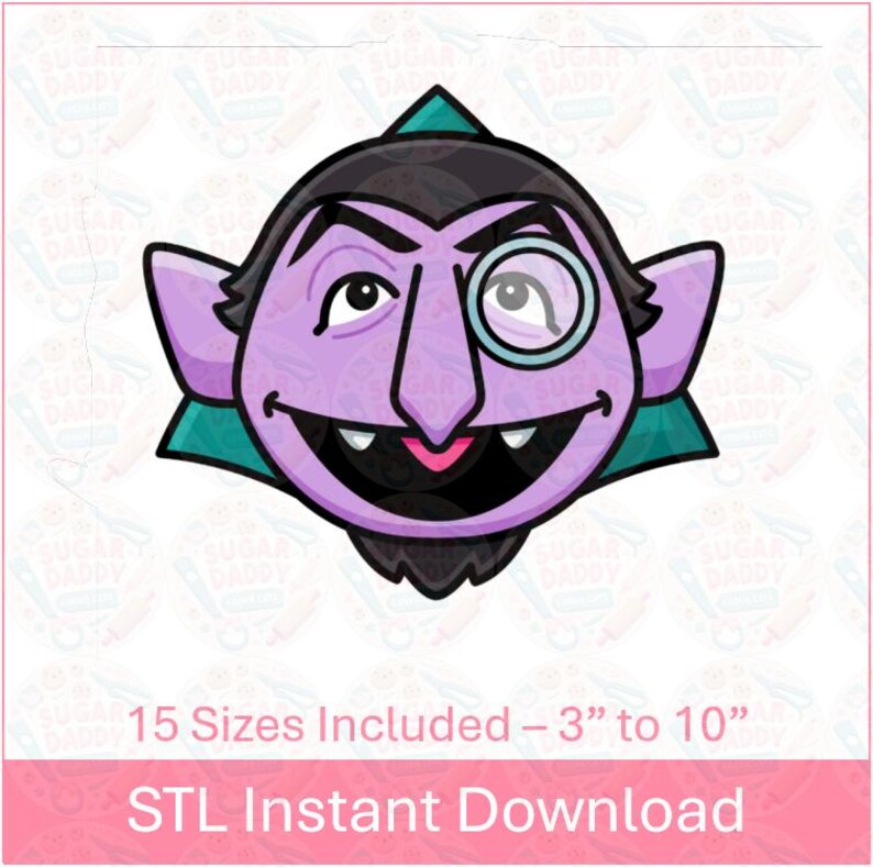 Sesame Street Count Von Count Cookie Cutter STL File Instant Download ...