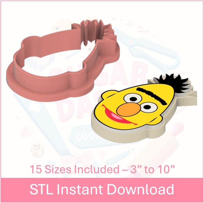 Sesame Street Bert Cookie Cutter STL File Instant Download - Etsy