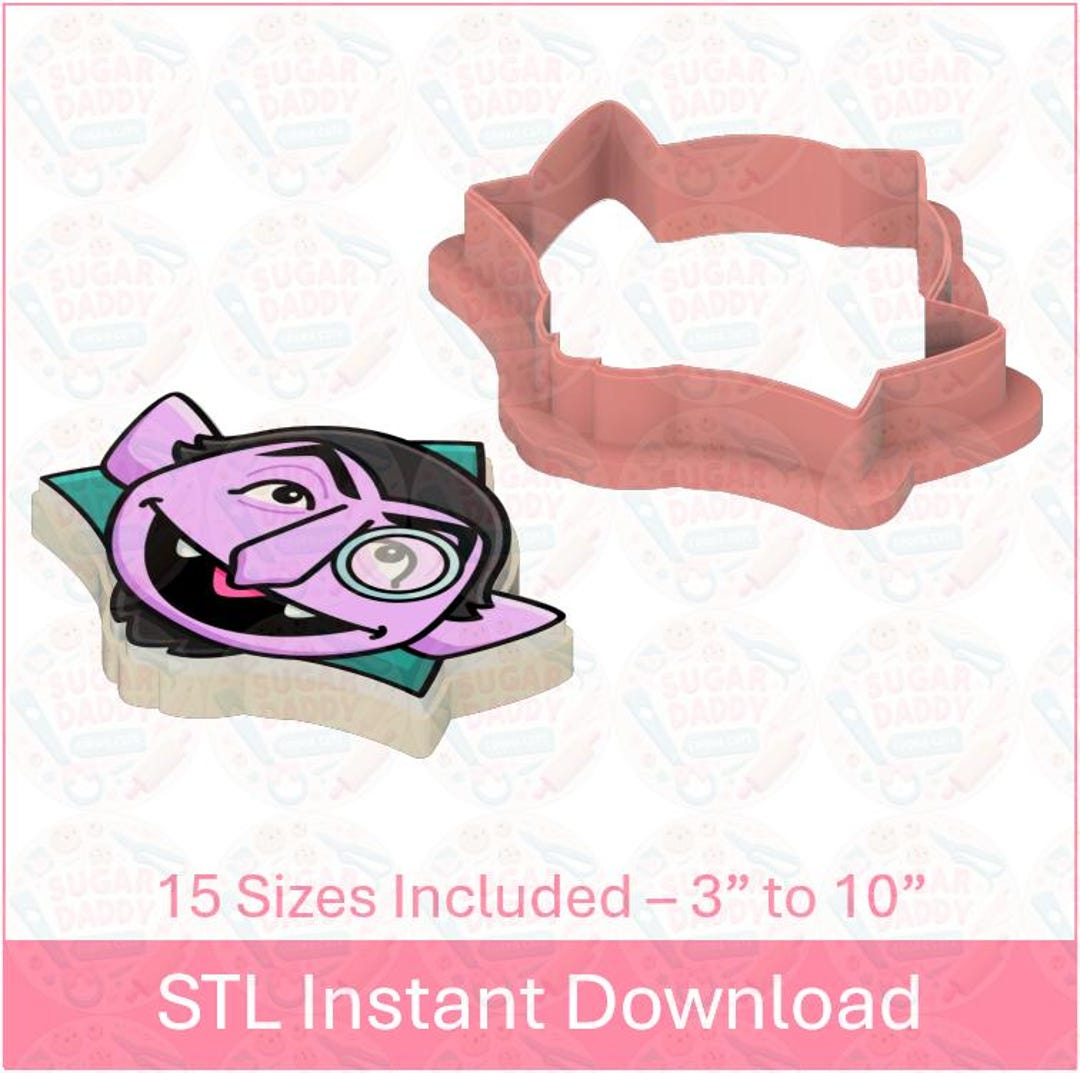 Sesame Street Count Von Count Cookie Cutter STL File Instant Download ...