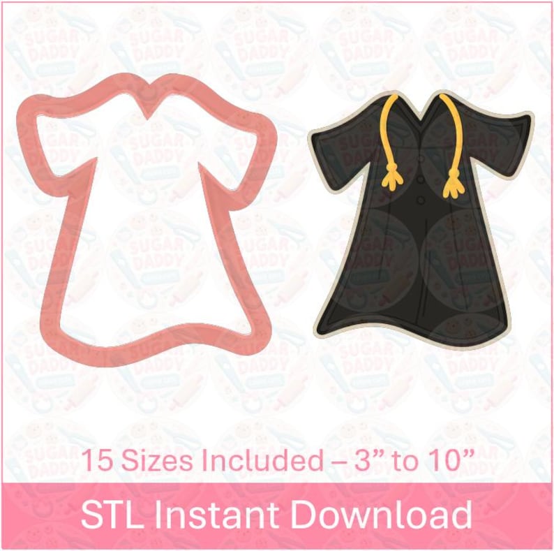 Graduation Gown Cookie Cutter STL File Instant Download - Etsy