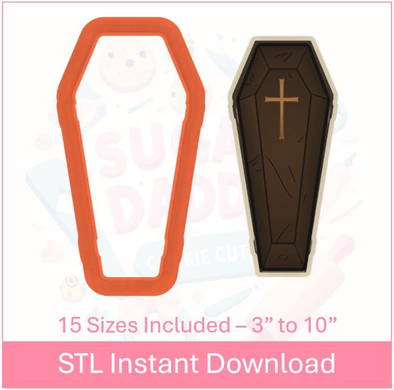 Creepy Coffin Cookie Cutter STL File Instant Download - Etsy