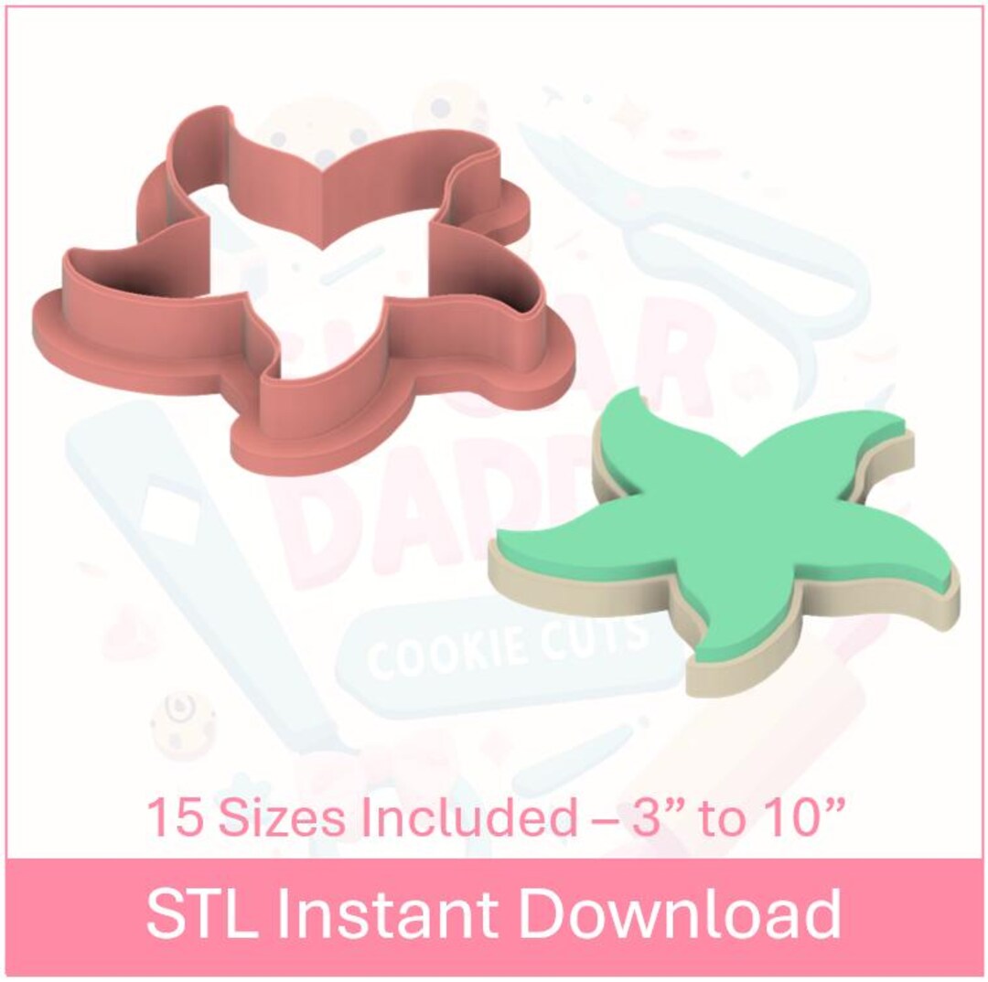 Starfish Cookie Cutter STL File Instant Download - Etsy