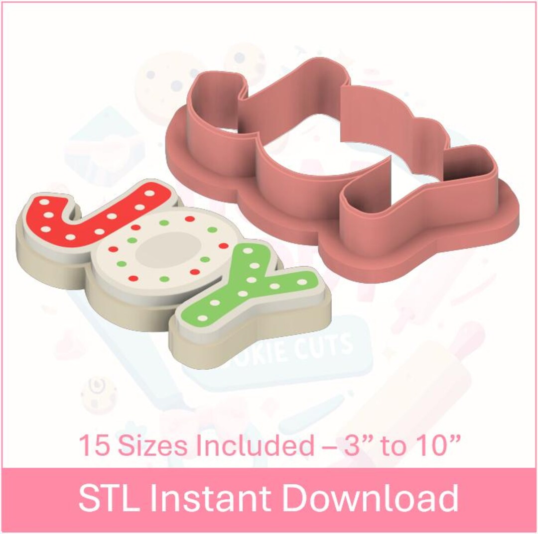 Christmas Joy Cookie Cutter STL File Instant Download - Etsy