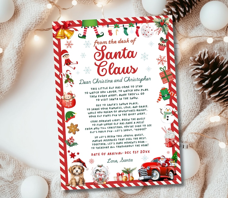 Elf Arrival Letter From Santa Desk, Return Letter, Christmas Elf I'm ...