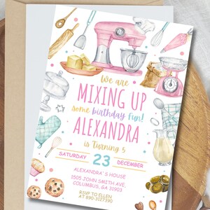 Editable Baking Birthday Invitation, Baking Party Invite, Cooking ...