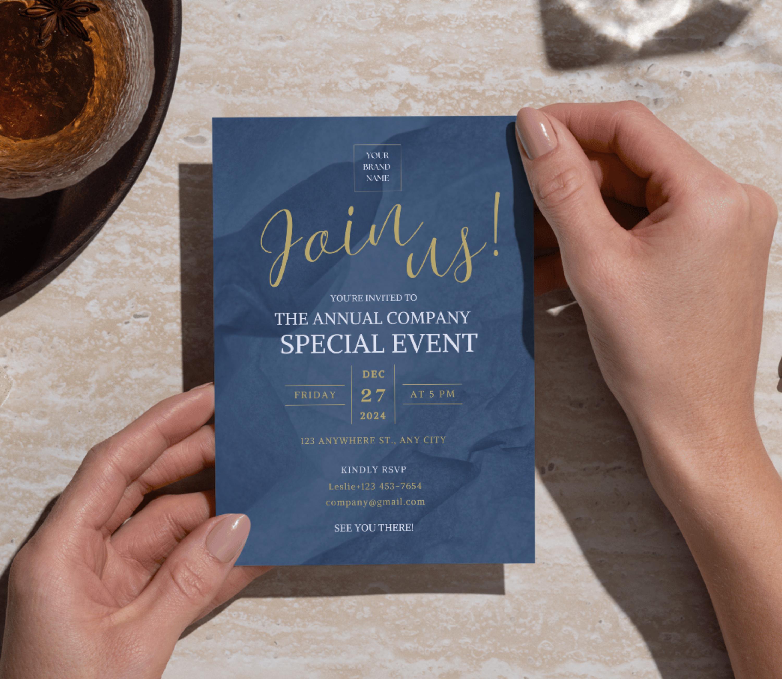 Business Invitation Template, Corporate Annual Celebration Dinner Party ...