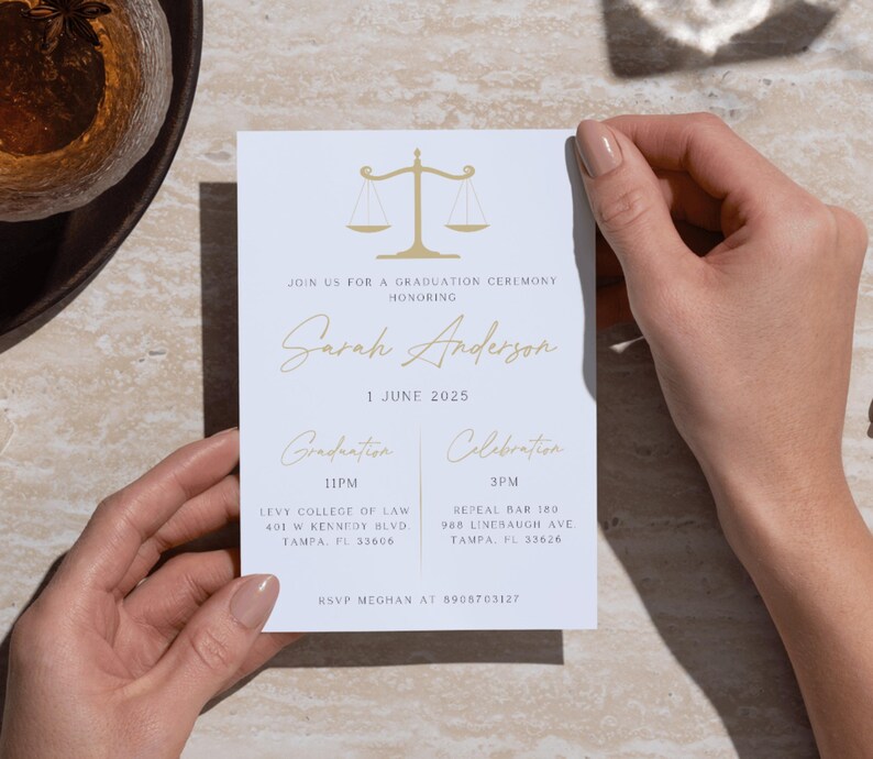 Law School Graduation Party Invitation Template, Summons to Appear ...