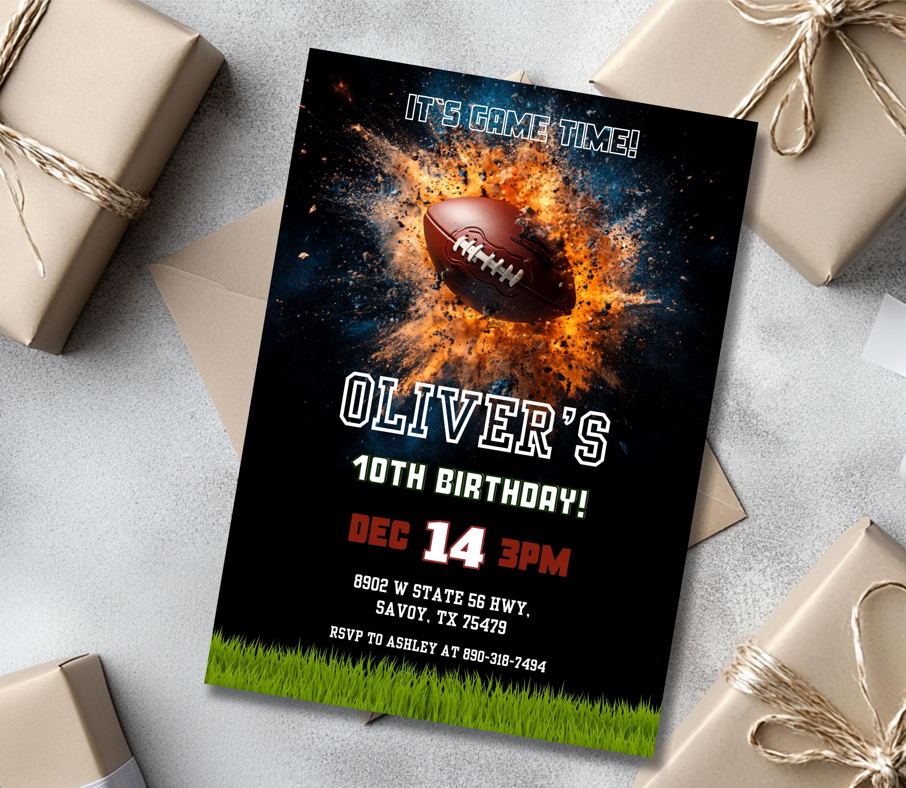 Editable Football Invitation, Football Birthday Party Printable, Sports ...