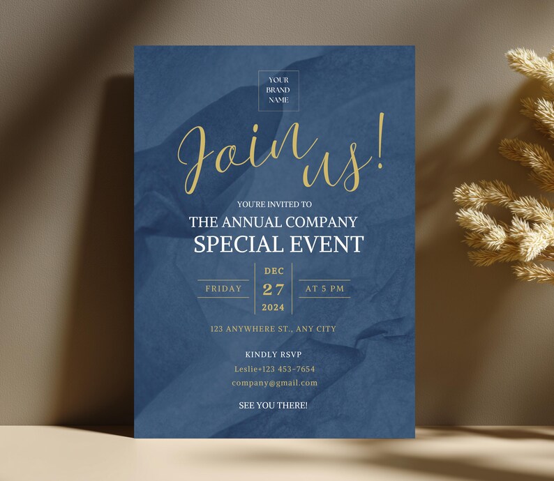 Business Invitation Template, Corporate Annual Celebration Dinner Party ...