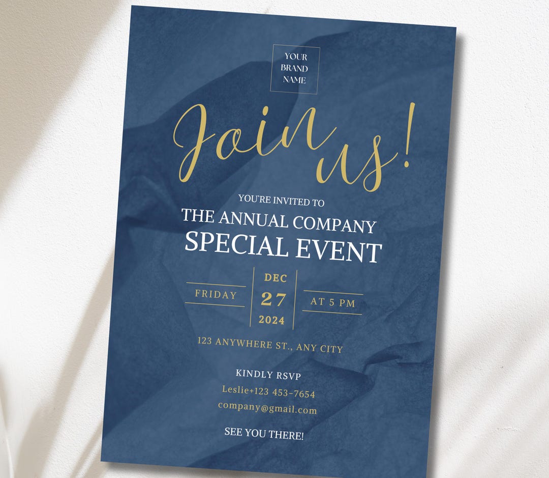 Business Invitation Template, Corporate Annual Celebration Dinner Party ...