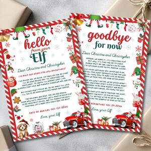 Editable Elf Letters Bundle, Christmas Elf Hello Goodbye, Elf Arrival ...