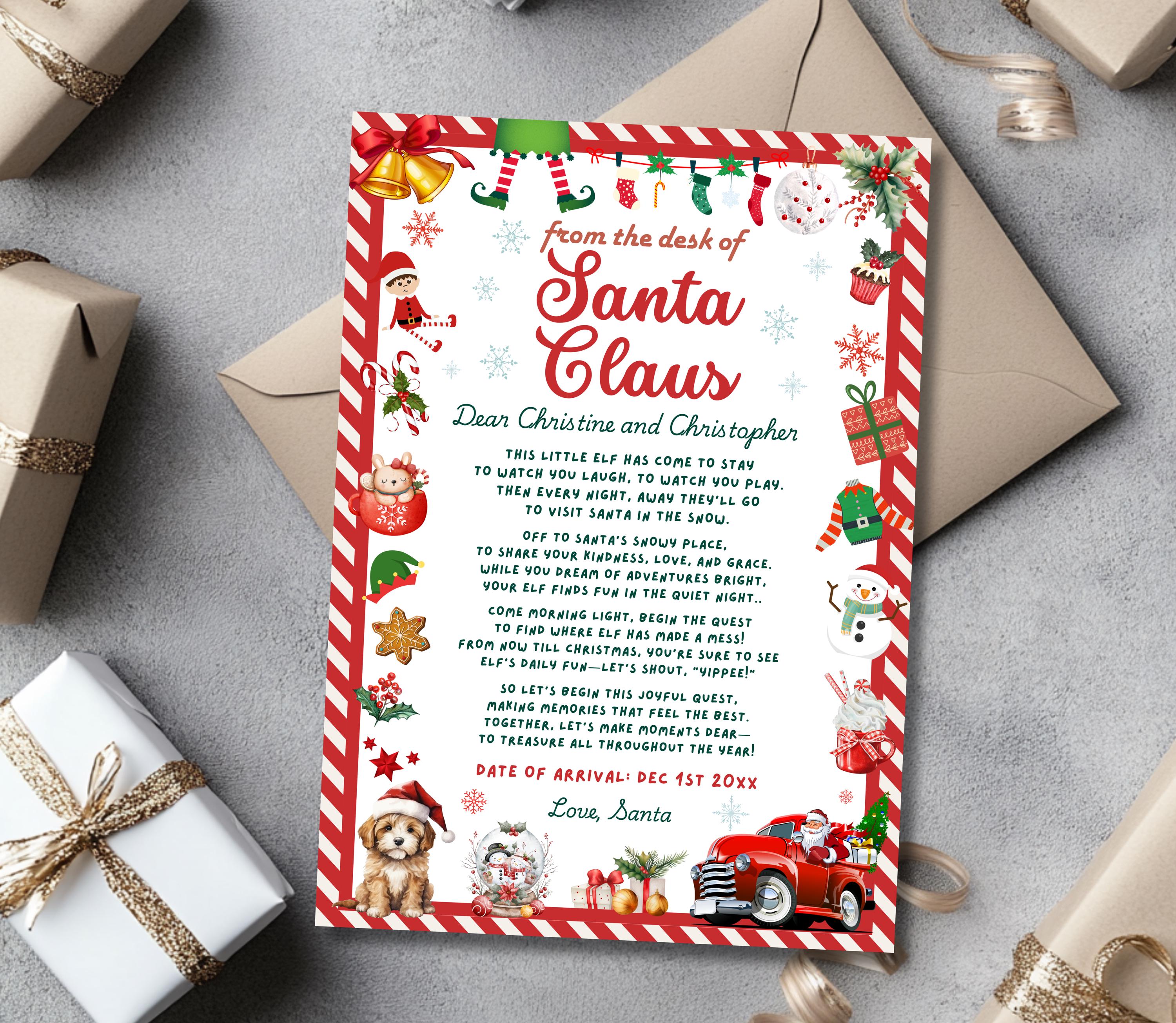 Elf Arrival Letter From Santa Desk, Return Letter, Christmas Elf I'm ...