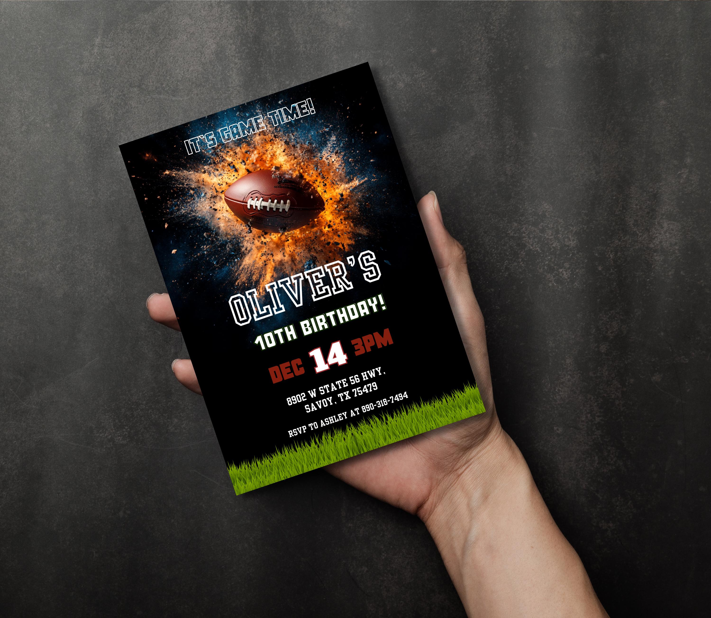 Editable Football Invitation, Football Birthday Party Printable, Sports ...