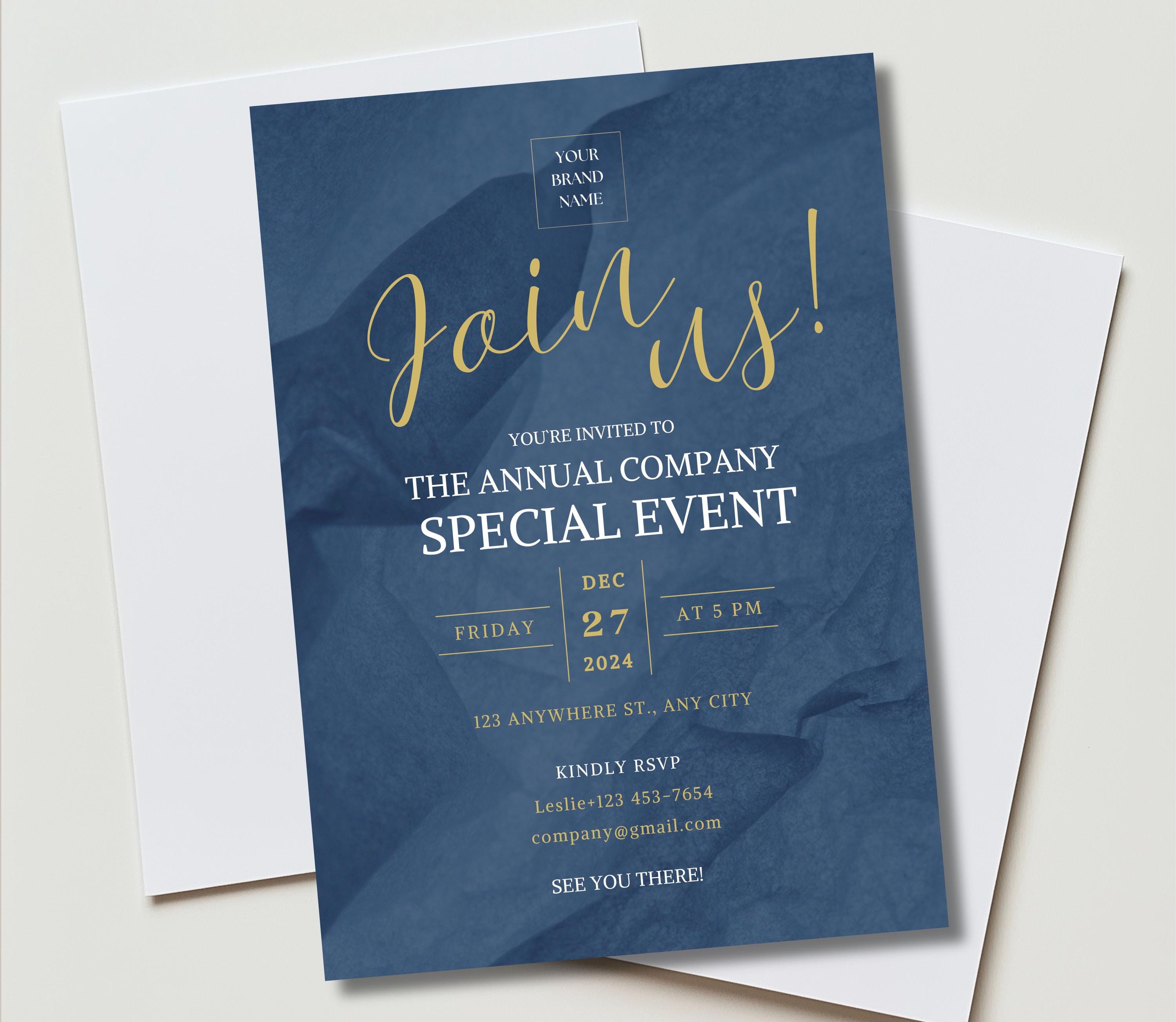 Business Invitation Template, Corporate Annual Celebration Dinner Party ...